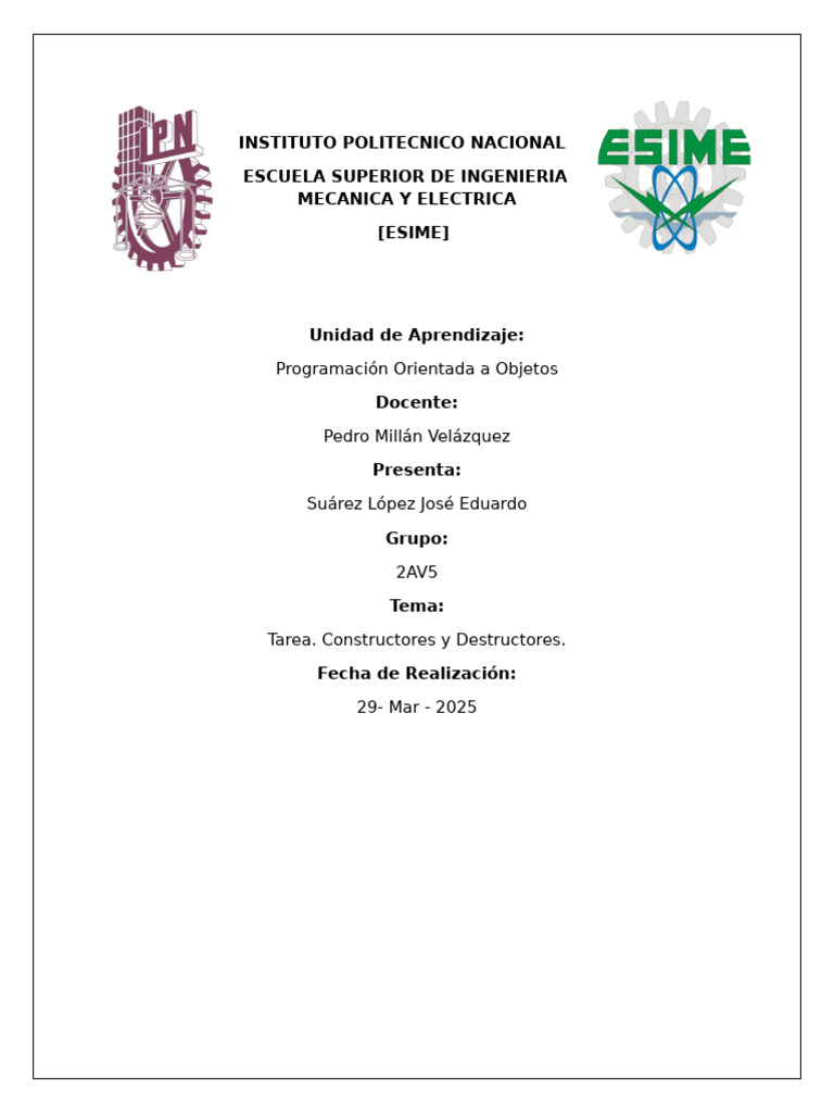 Tarea Poo Pdf Constructor Programación Orientada A Objetos Programación