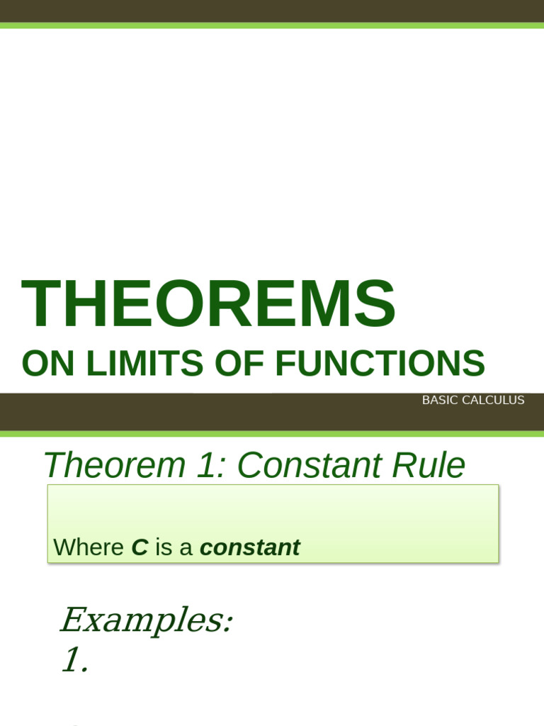 Basic Calculus Theorems Explained | PDF