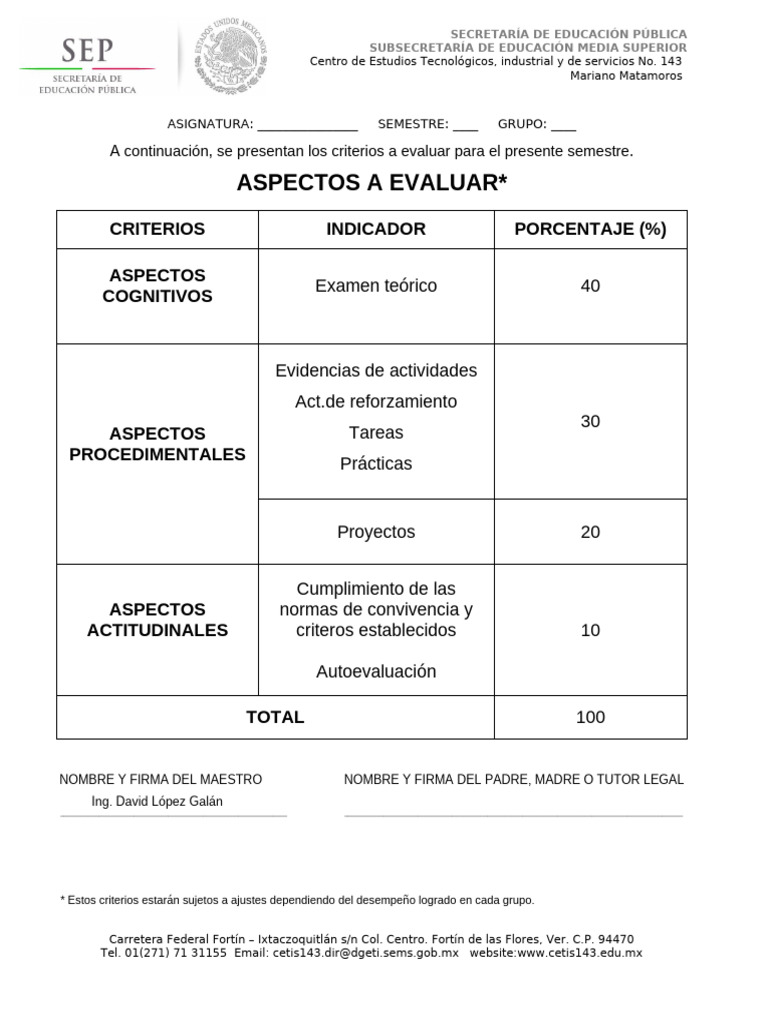 Cneyt Ii Aspectos A Evaluar | PDF