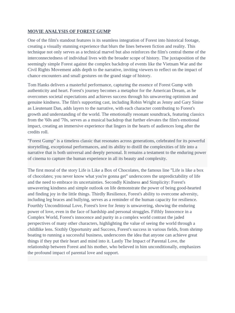 In-Depth Analysis of Forest Gump | PDF | Love