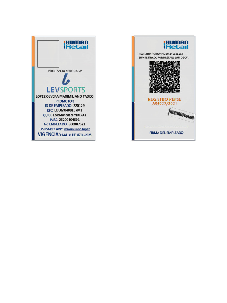 Gafete Lev Sport Lopez Olvera Maximiliano Tadeo | PDF