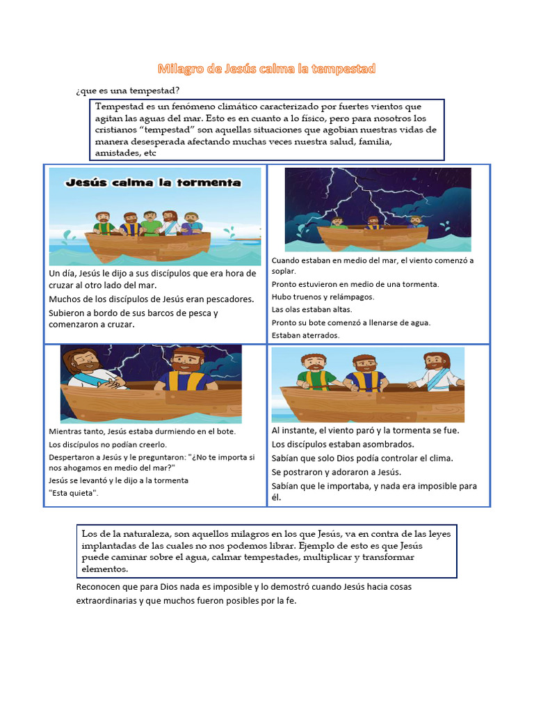 Milagro de Jesús Calma La Tempestad | PDF