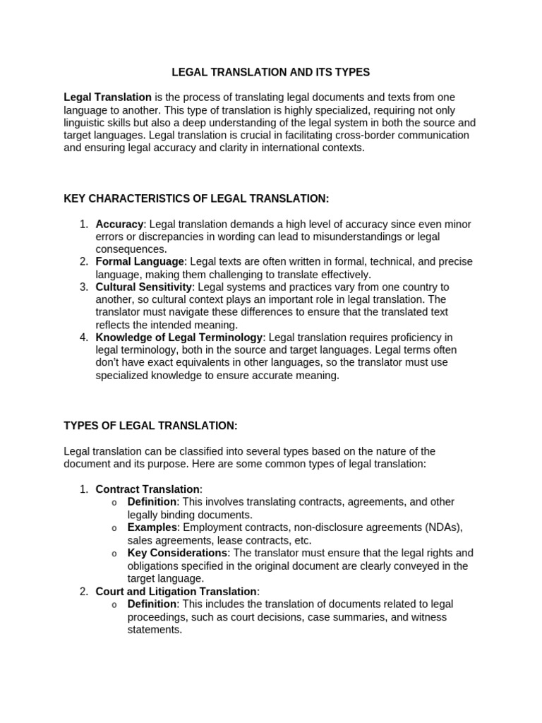 Types of Legal Translation Explained | PDF | Translations | Notary Public