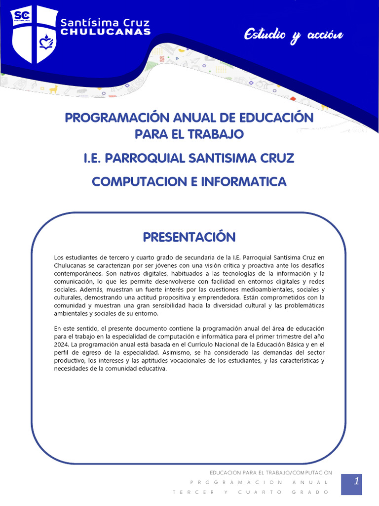 Programación A. 3° y 4° Secundaria EPT | PDF | Iniciativa empresarial