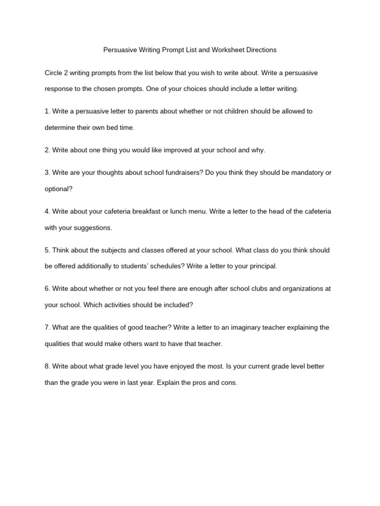 Persuasive WS 2 | PDF