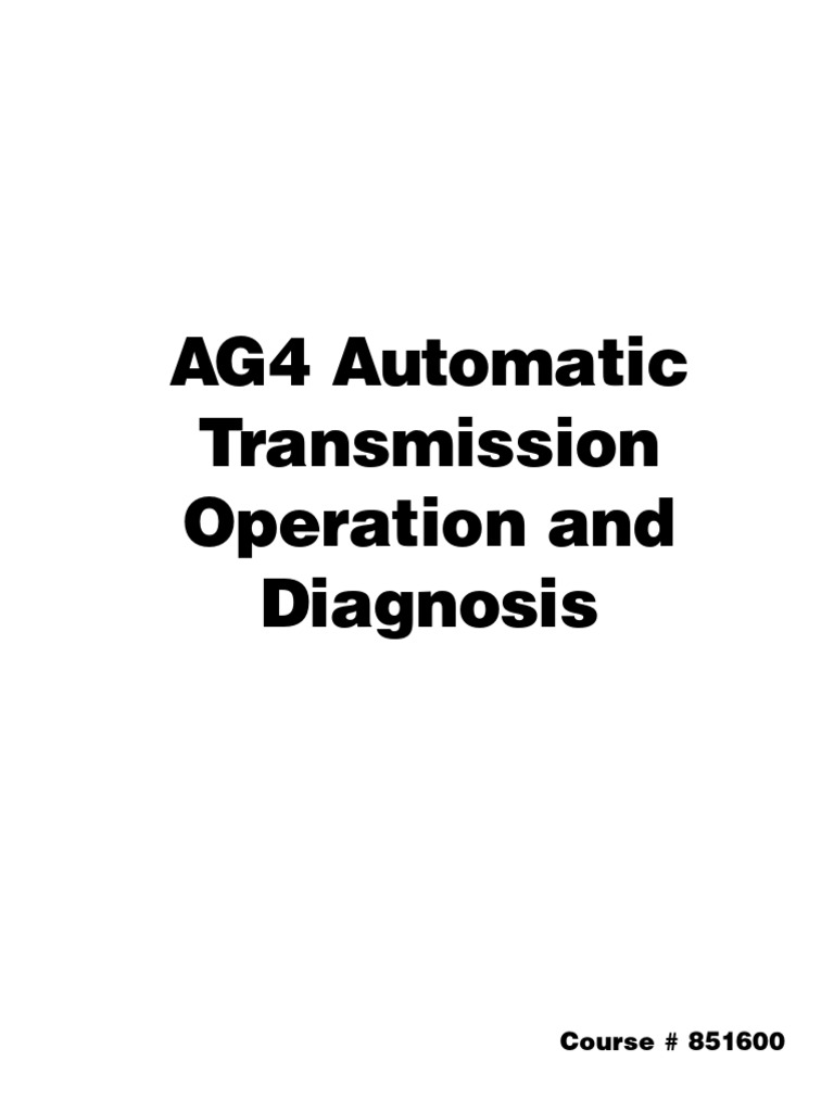 VW AG4 1 Transmission Course | PDF | Clutch | Machines