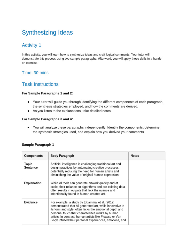 RE-Week 7 Lectorial Activity 1 - Synthesizing Ideas | PDF | Artificial ...