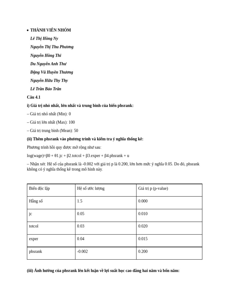 Kinh Tế Lượng-D03-Bài Thực Hành 2. | PDF