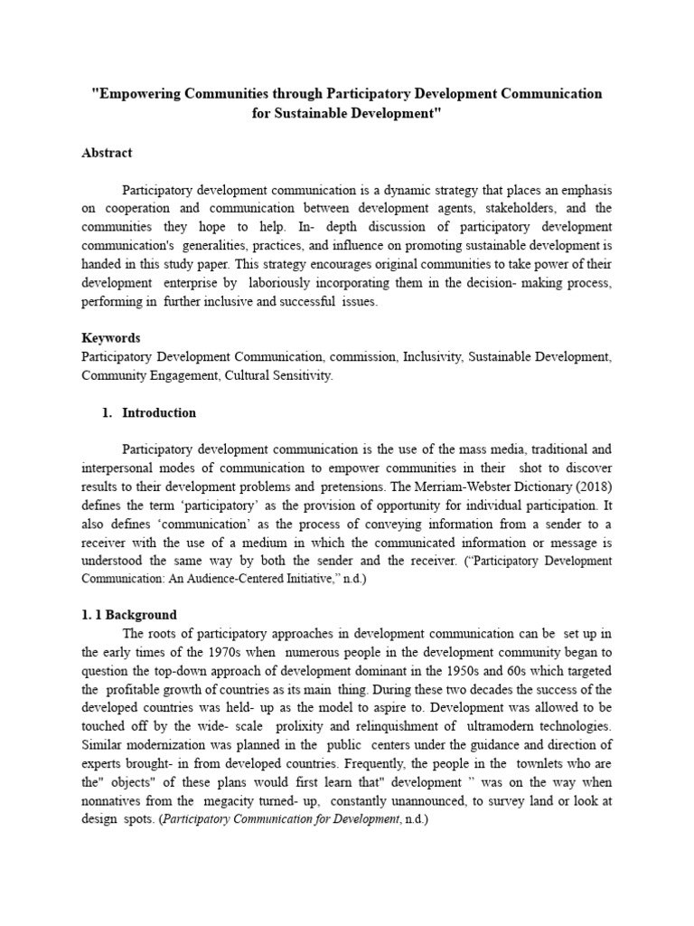 Article 3 - _Empowering Communities Through Participatory Development ...
