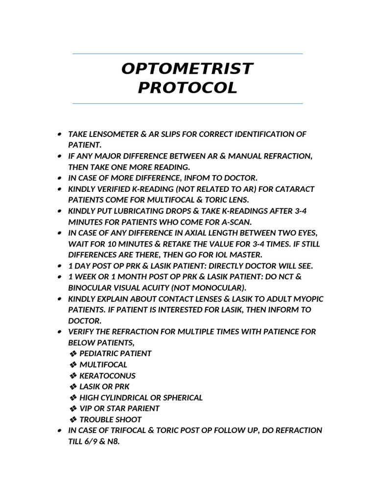 Optom Protocol | PDF