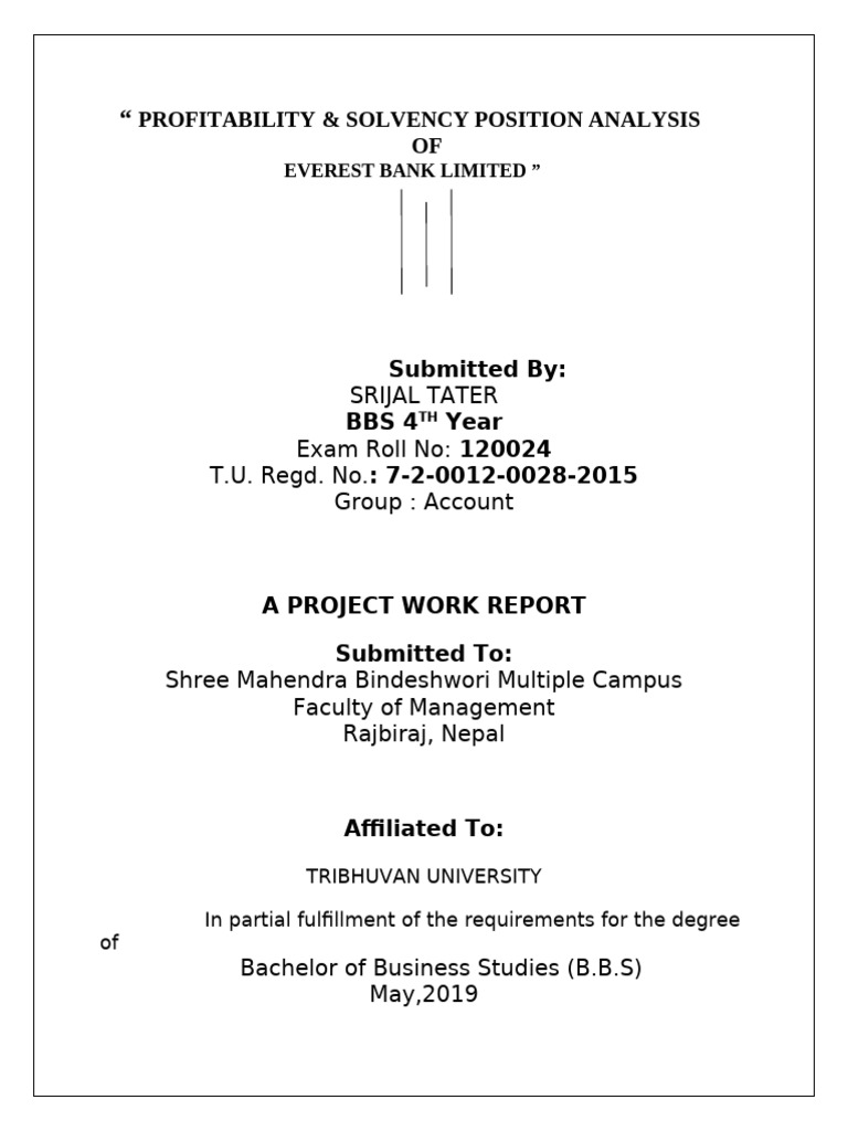 Proposal For BBS Final Year Thesis | PDF | Business Economics | Business