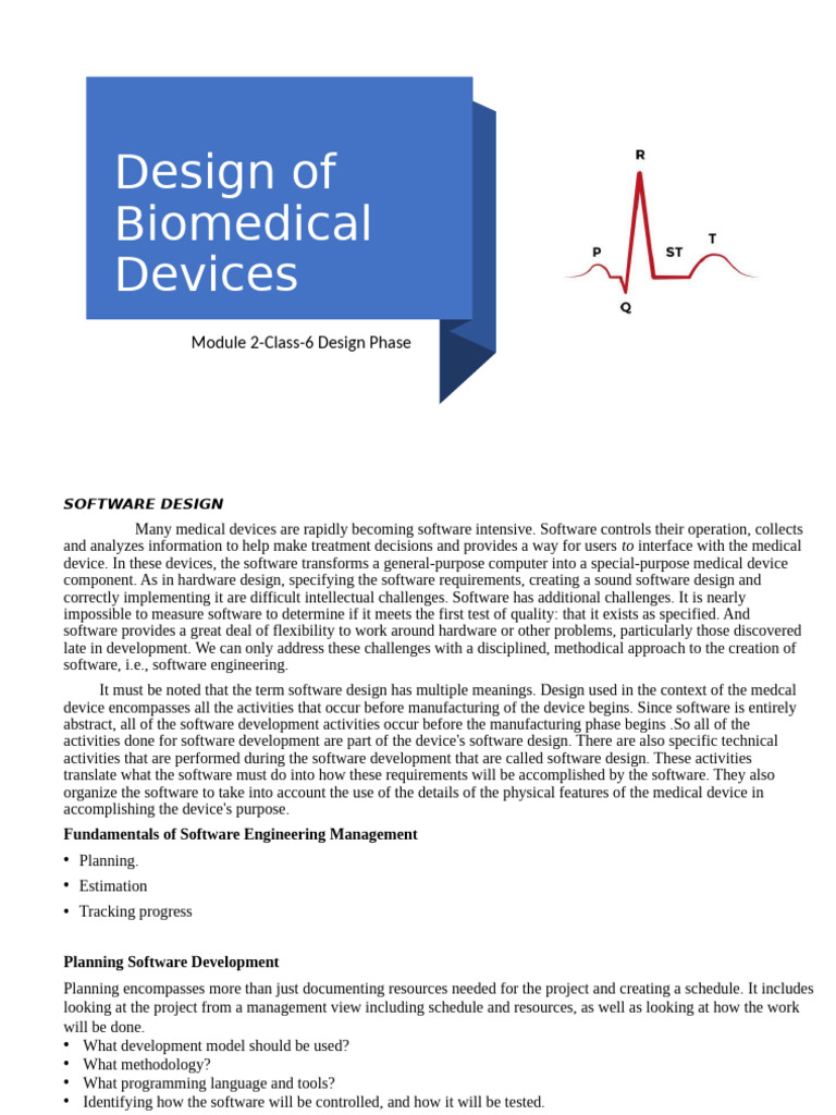 Biomedical Device Software Design Guide | PDF | Software Development Process | Computer Programming