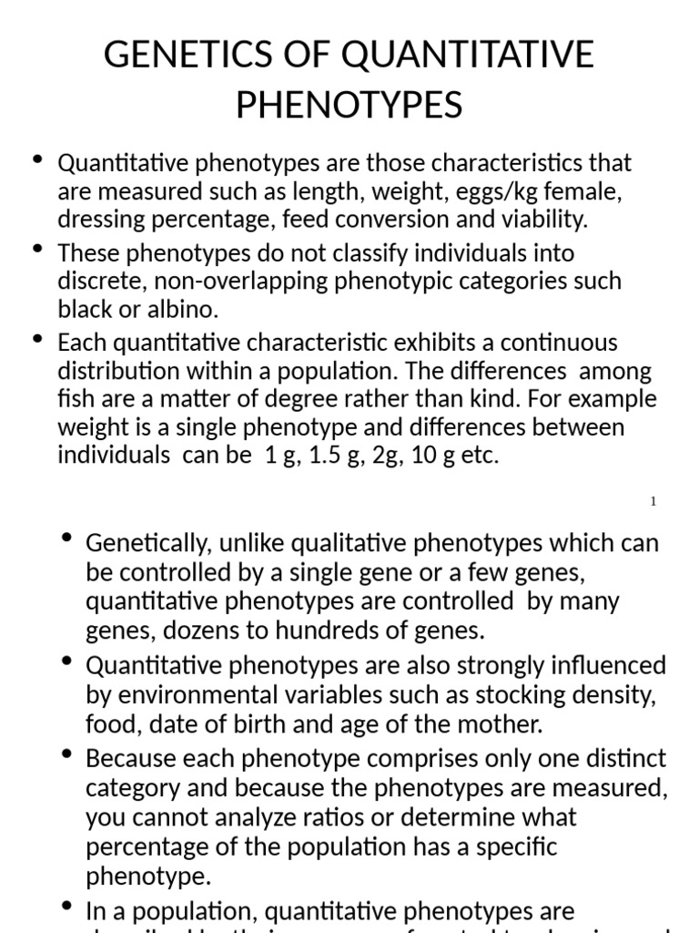 Aq200 Genetics of Quantitative Phenotypes-1 | PDF | Dominance (Genetics ...