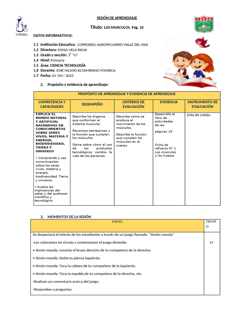 Sesion 3 Cyt 01 de Abril | PDF | Músculo | Aprendizaje