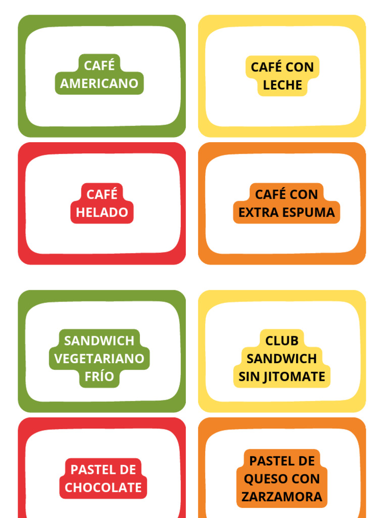 Tarjetas Educativas Colores Ilustrado Colorido | PDF
