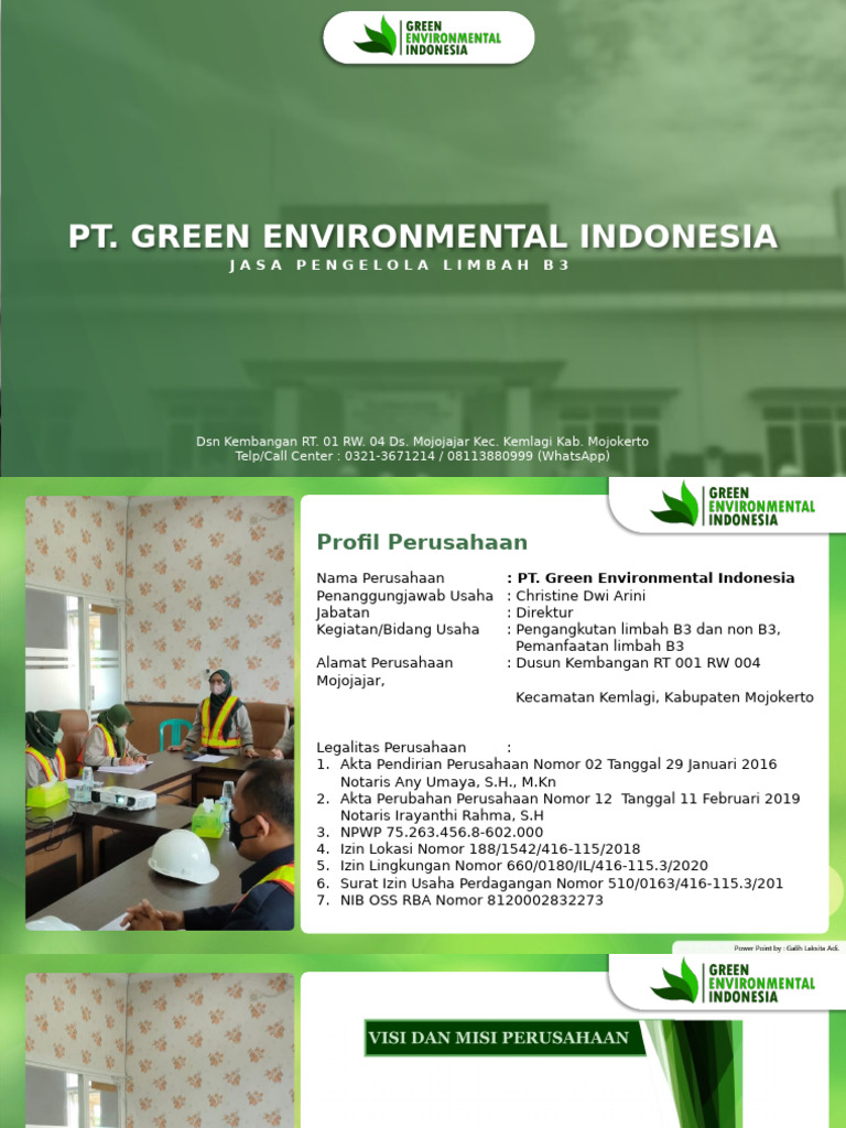 Profil PT. Green Environmental Indonesia | PDF