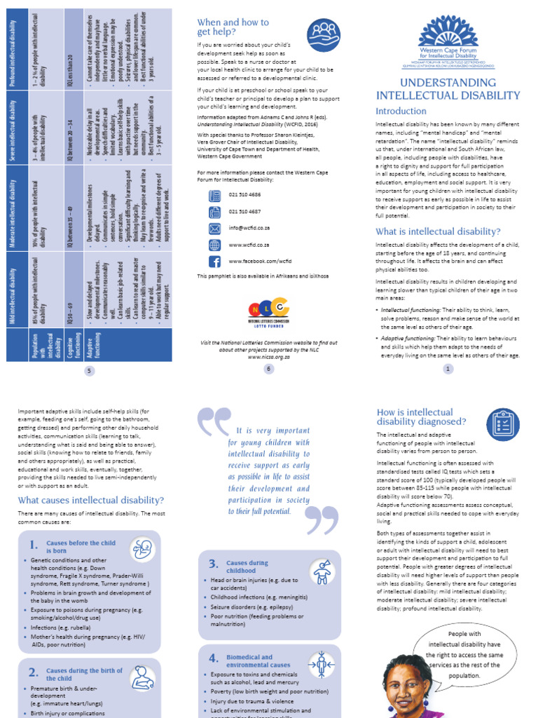 WCFID ID-Pamphlet English | PDF | Intellectual Disability | Disability