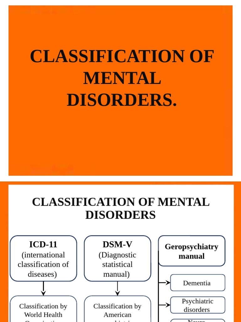 Mental Disorders Classification Overview | PDF | Mental Disorder | Dementia