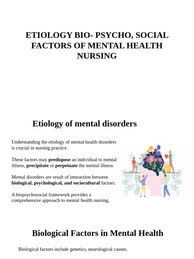 Etiology Bio - Psycho, Social Factors of Mental Health Nursing | PDF ...