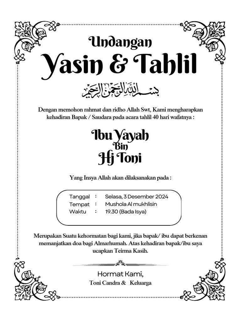 Hitam & Putih Minimalis Undangan Yasin & Tahlil_20241116_112445_0000 | PDF