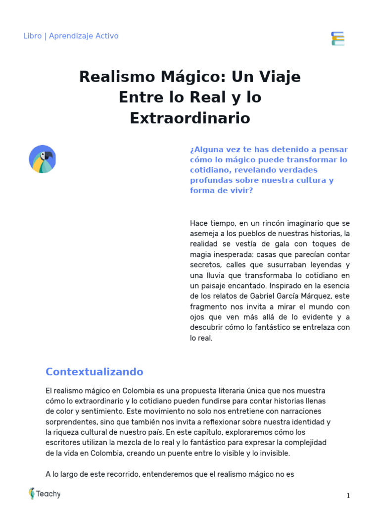 Realismo Mágico en Colombia: Esencia y Técnicas | PDF | Realismo ...