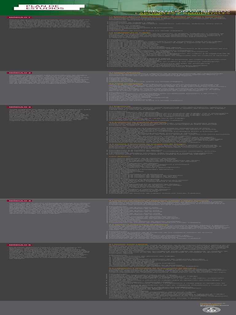Prevención de Riesgos Laborales Temario | PDF | Higiene Ocupacional | Evaluación de impacto ...