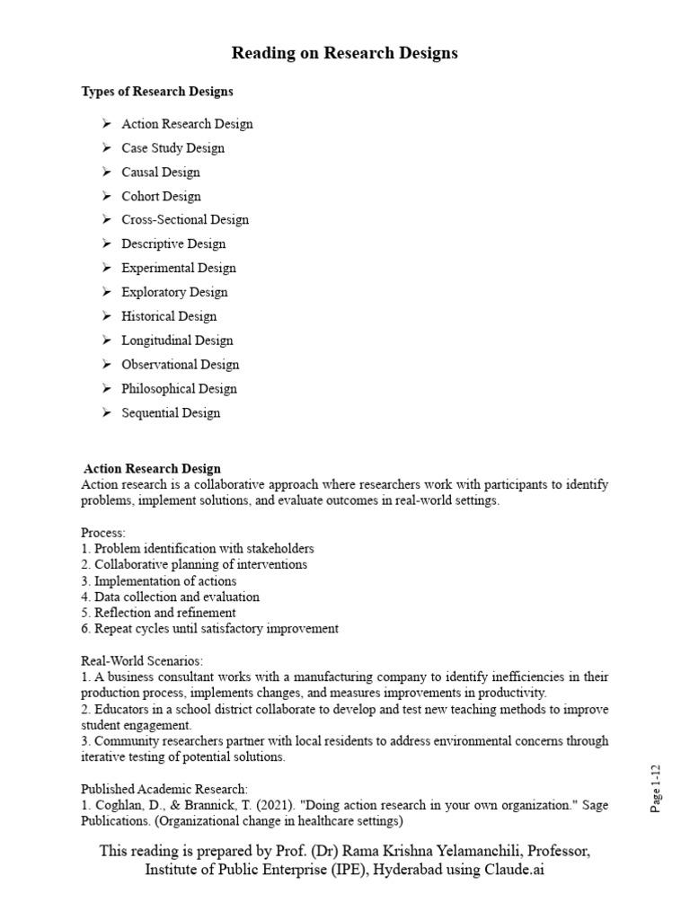Types of Research Designs | PDF | Causality | Case Study