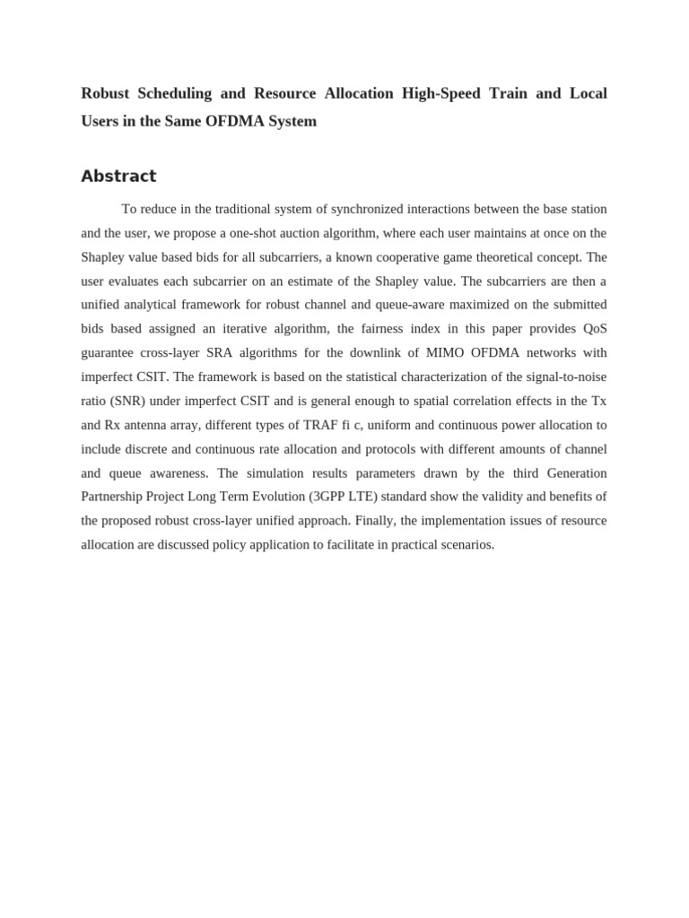 Robust Scheduling And Resource Allocation High Pdf Network Socket Java Programming Language