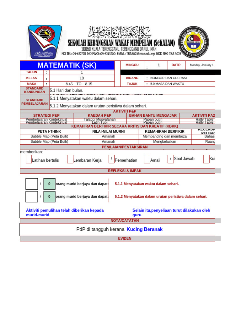Tapak Erph Matematik SK | PDF