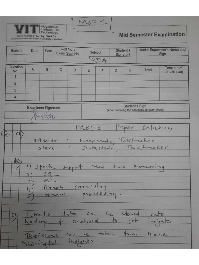 BDA MSE1 Paper Solution | PDF