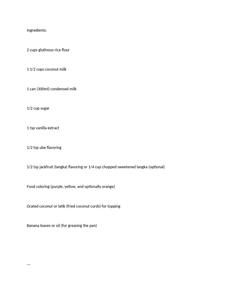 Layered Sapin-Sapin Recipe Guide | PDF