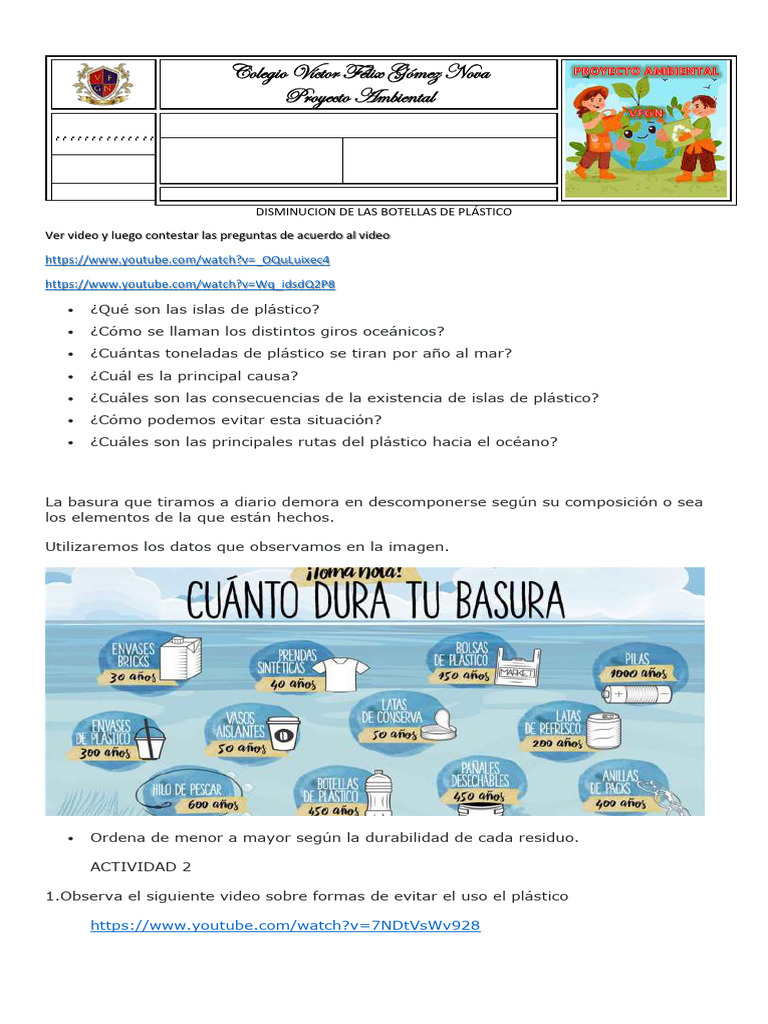 Disminución de Botellas de Plástico | PDF