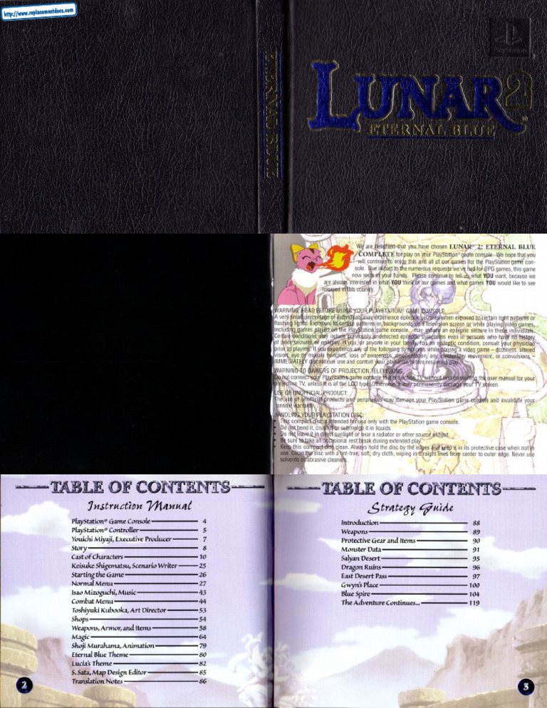Lunar 2 - Eternal Blue Complete - Manual - PSX | PDF