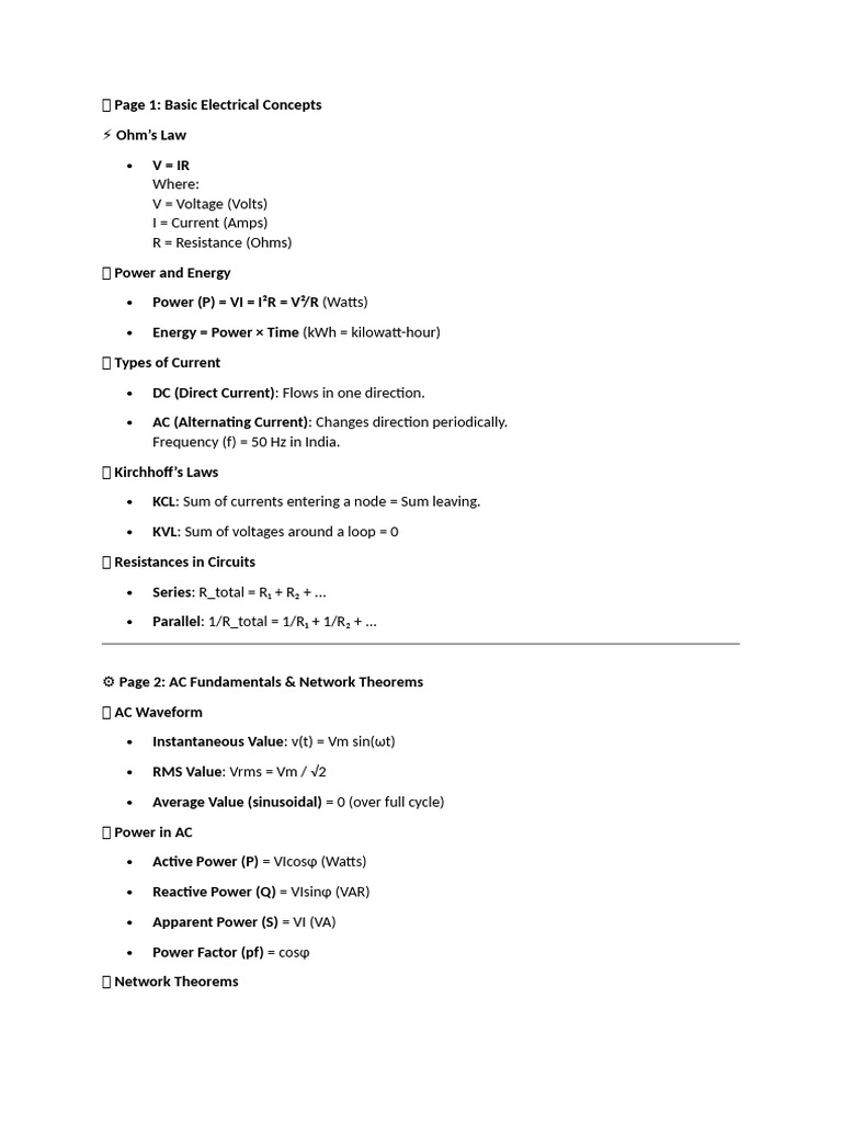 Electrical Concepts and Fundamentals Guide | PDF | Ac Power | Electronics