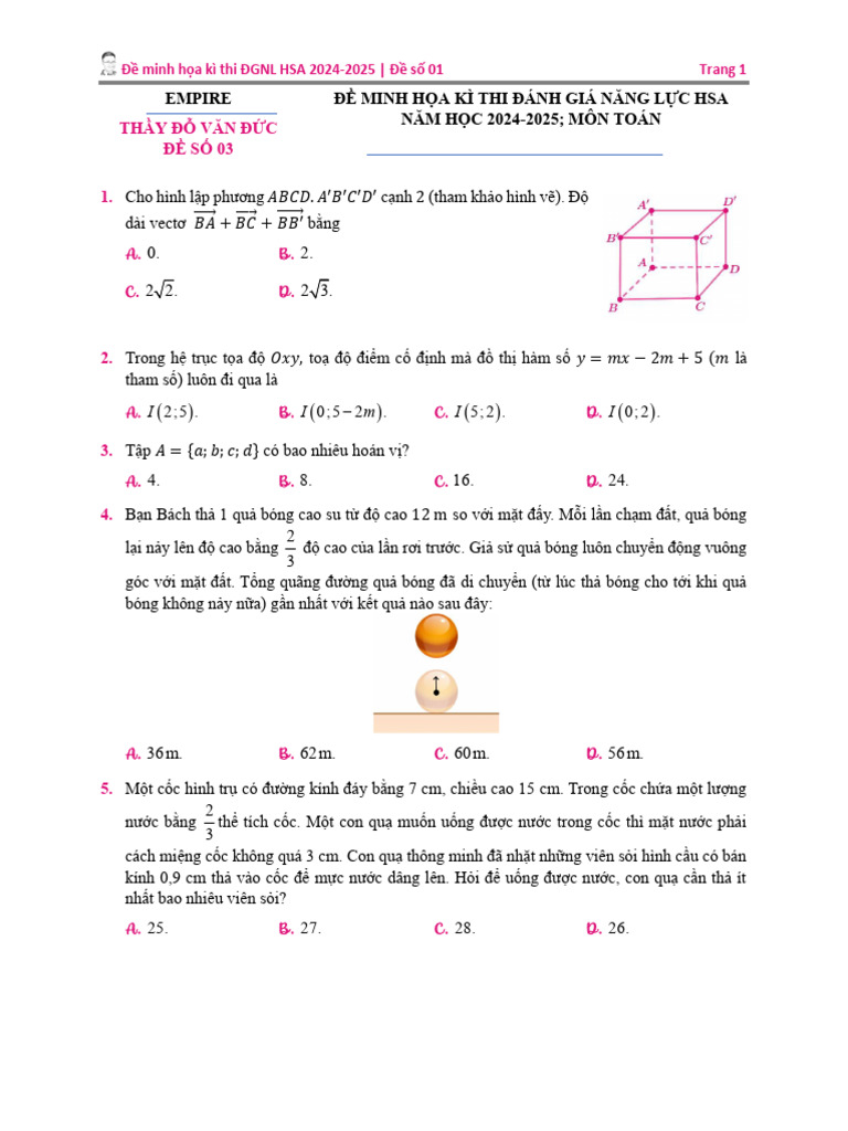 De Tinh Tu So 3 Thay Do Van Duc PDF | PDF