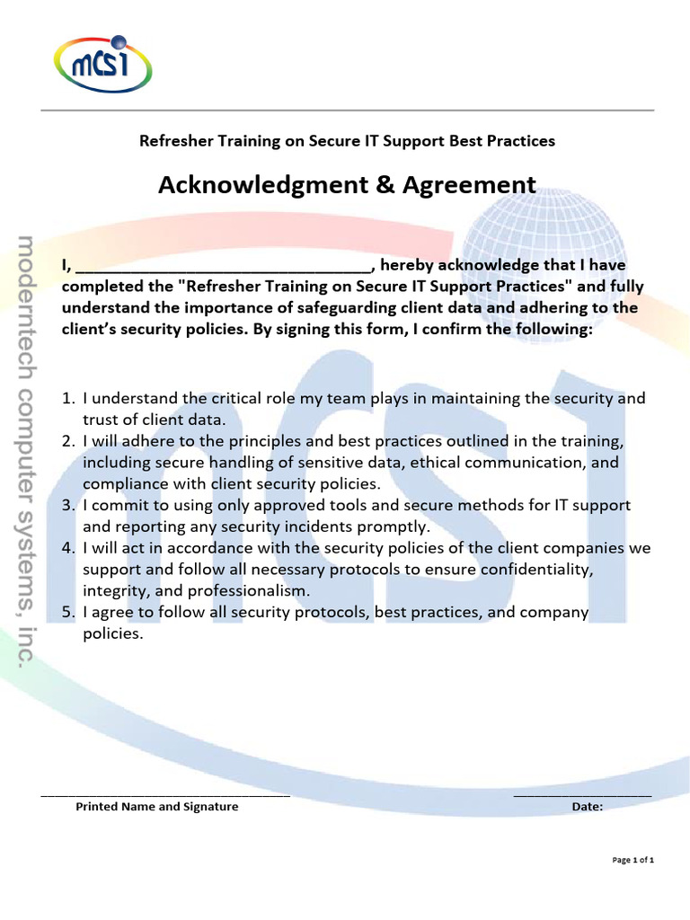 Acknowledgment and Commitment Form | PDF