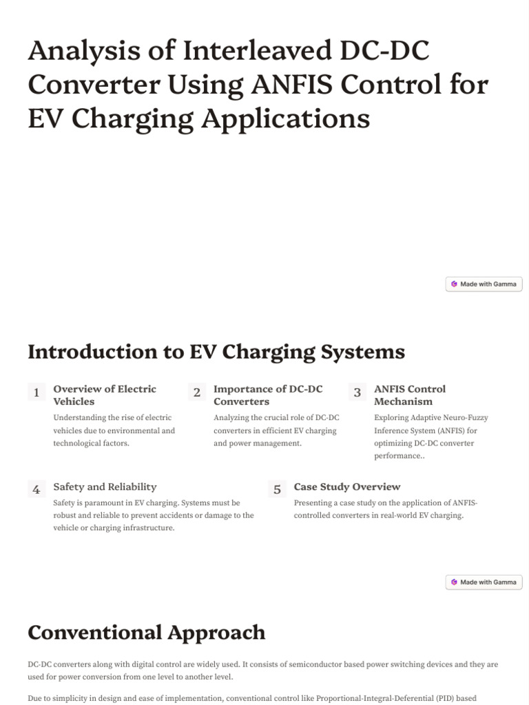 Analysis Of Interleaved Dc Dc Converter Using Anfis Control For Ev Charging Applications Pdf