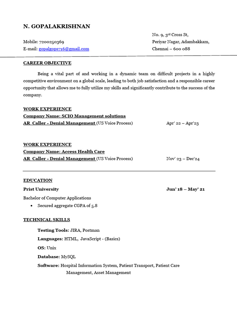 Gopal-Resume 2 | PDF