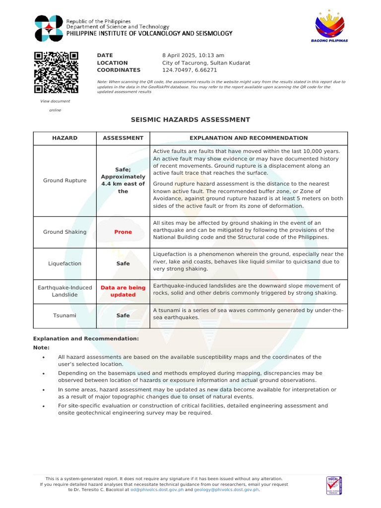SLH Hazard Assessment Report | PDF | Earthquakes | Storm Surge