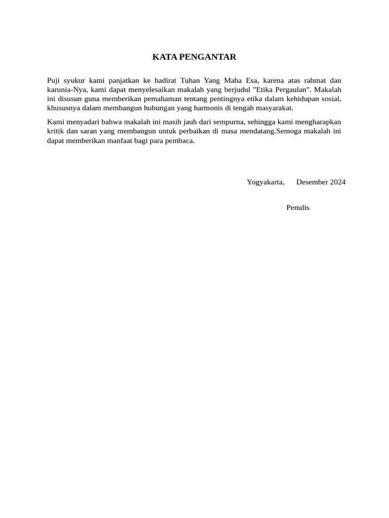 Makalah Etika Pergaulan | PDF