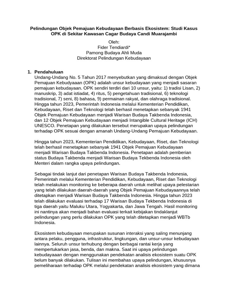 Catra Budaya - Ekosistem Kebudayaan | PDF