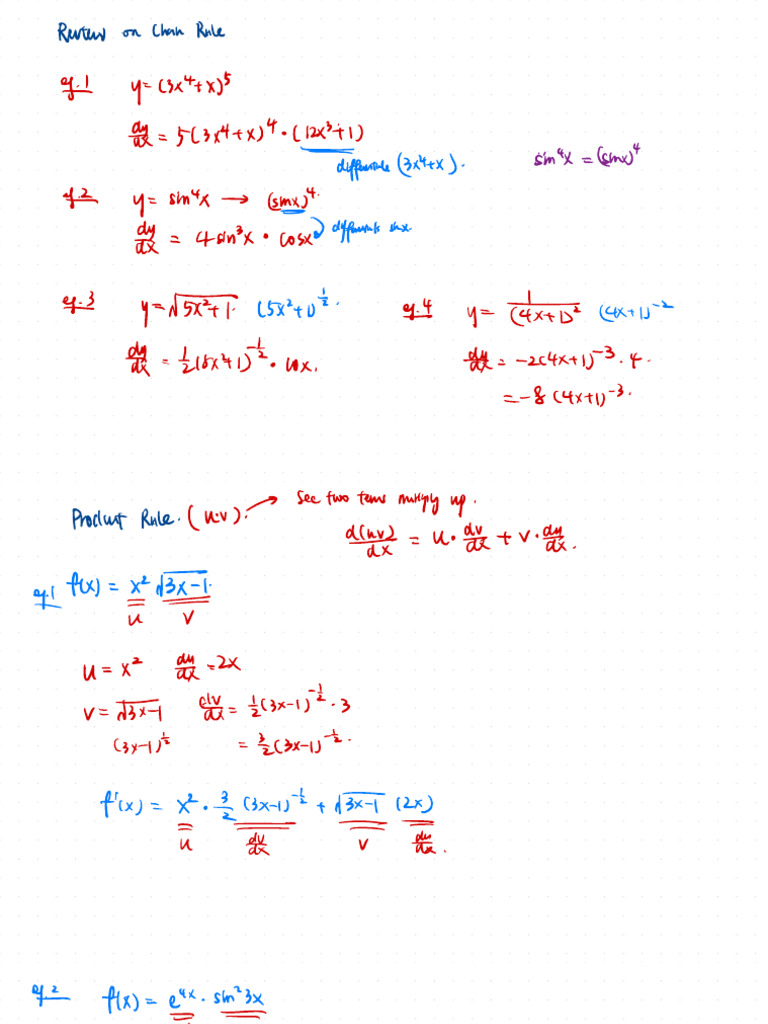 A2 Differentiation Notes and HW | PDF | Elementary Mathematics ...