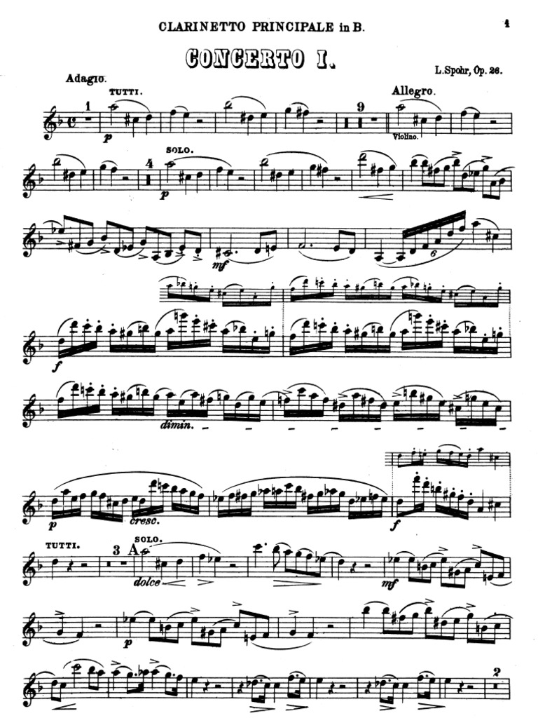 Clarinet Concerto 1-Spohr | PDF