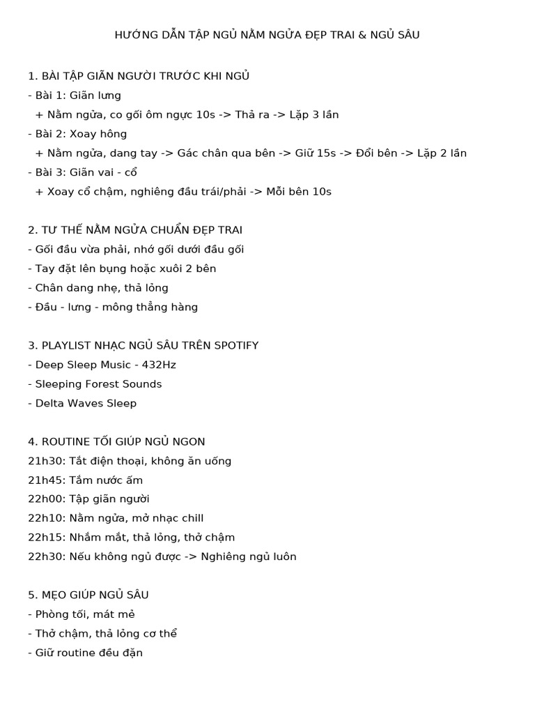 Huong Dan Ngu Nam Ngua Dep Trai | PDF