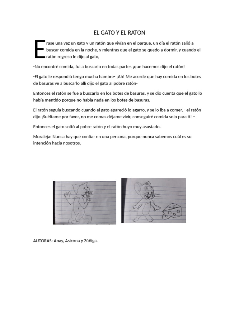 El gato y el ratón: una fábula moral | PDF