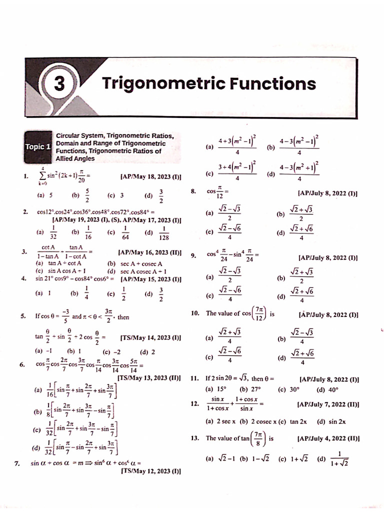 Trignometric Functions | PDF