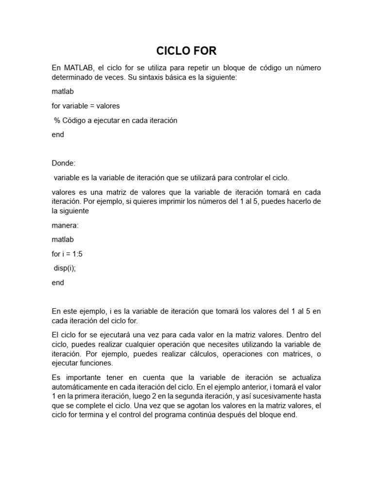 Ciclo For | PDF