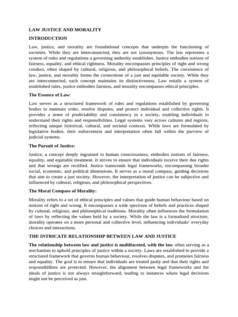 Law Justice and Morality | PDF | Justice | Crime & Violence