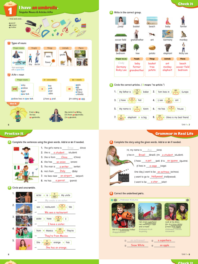 Grammar Stage 1 SB Answers(0) | PDF