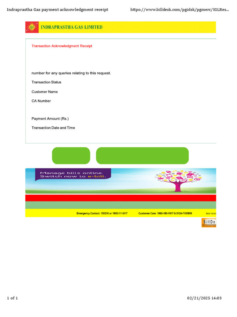 IGL Bill Payment | PDF